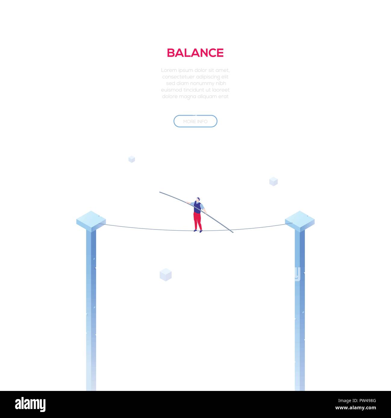 Balance concept - modern isometric vector web banner on white ...