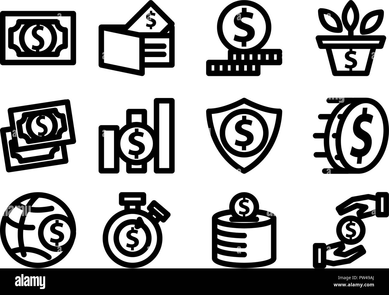 Money Template Icon Set Vector Stock Vector Image & Art - Alamy