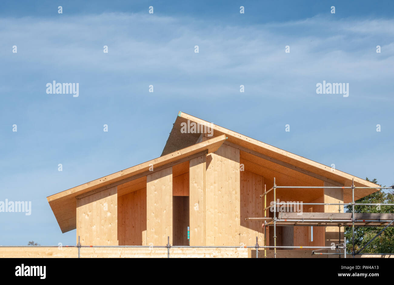 A new house being constructed using modern matarials and building ...