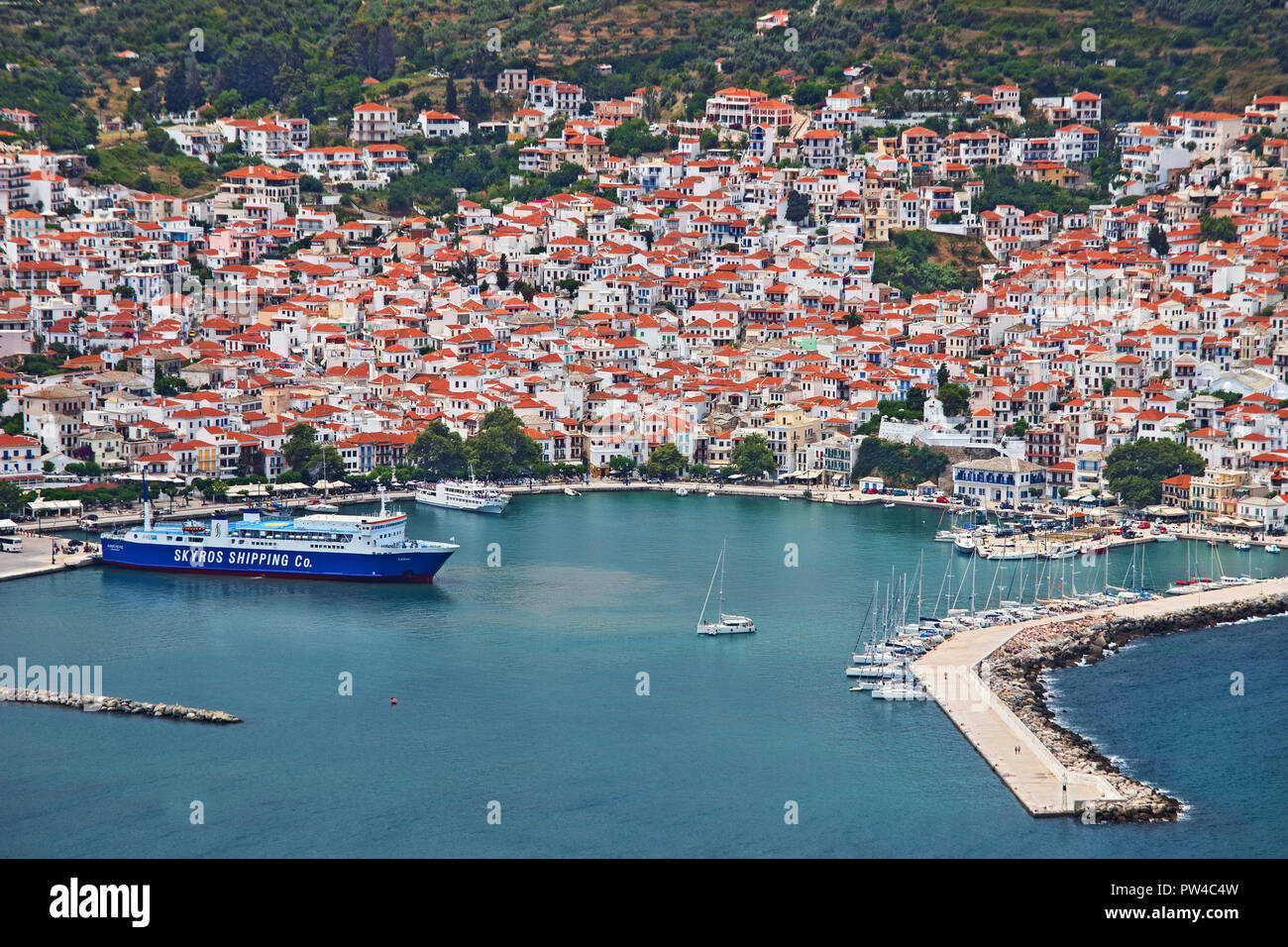 Skopelos town, Skopelos island, Northern Sporades, Magnessia, Thessaly ...
