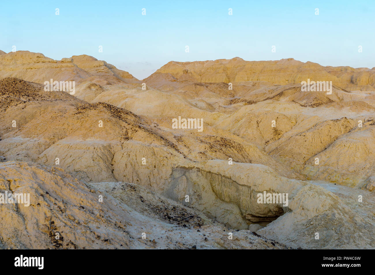 Blue hour (before sunrise) view of Marlstone rock formation, in Neot ...
