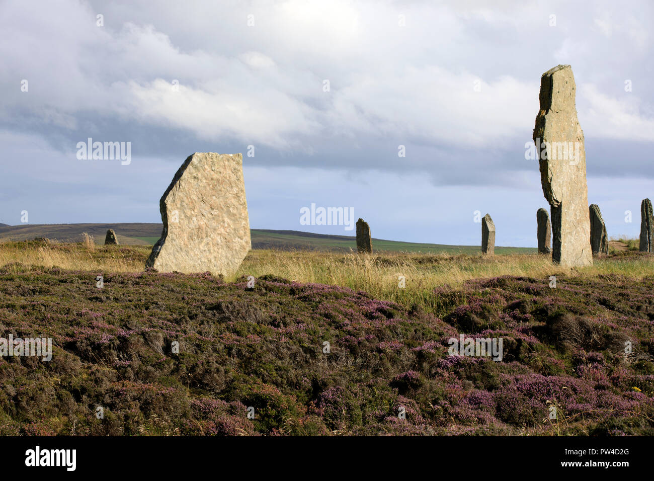 Ring of standing stones at Brodgar, Orkney, Scotland, Highlands, United ...