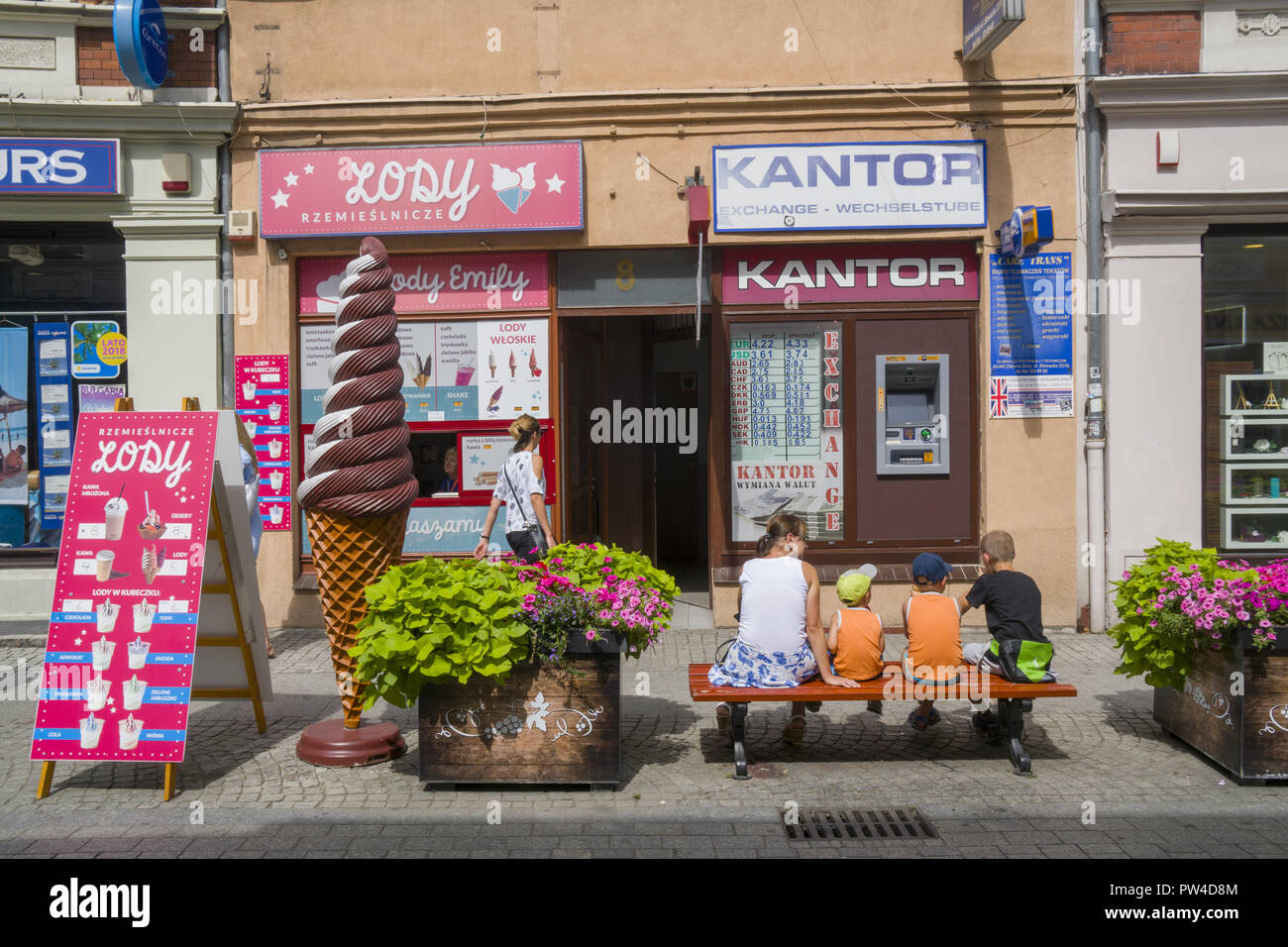 "Lody", ice cream cones are very popular in Poland as seen here in the ...