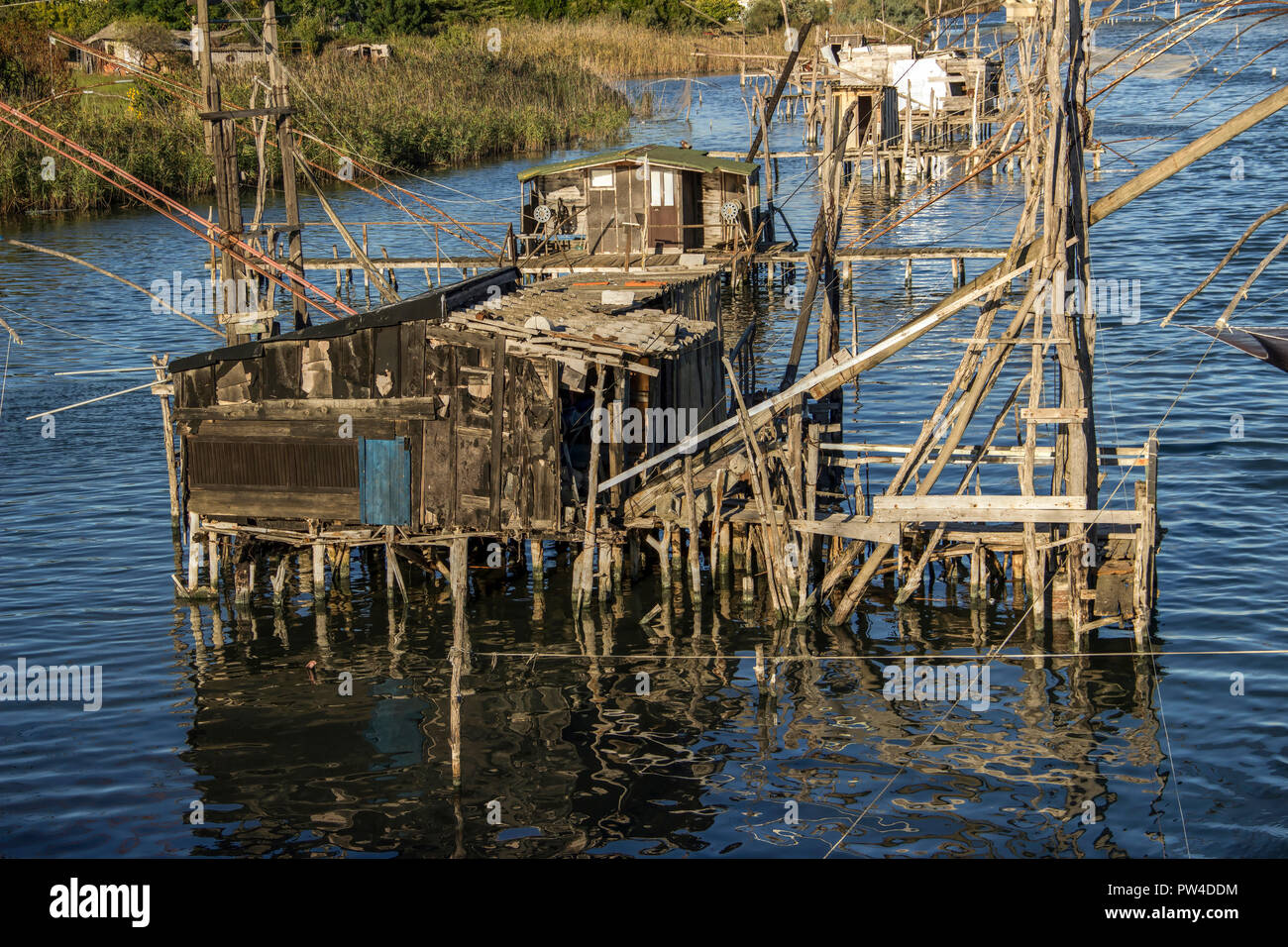 Ulcinj, Montenegro - Old fishing pile dwellings in one of the Adriatic ...