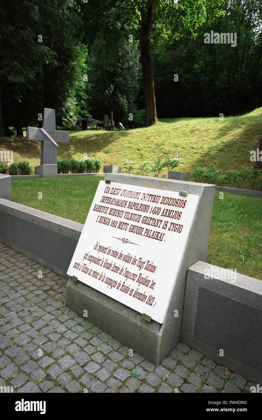 Vilnius cemetery, dedication to retreating Napoleonic soldiers who died ...