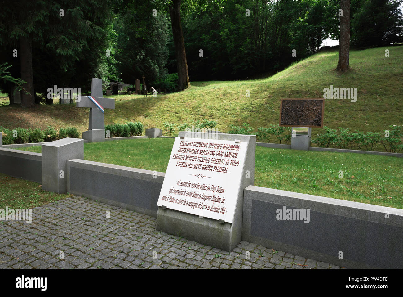 Vilnius cemetery, dedication to retreating Napoleonic soldiers who died ...