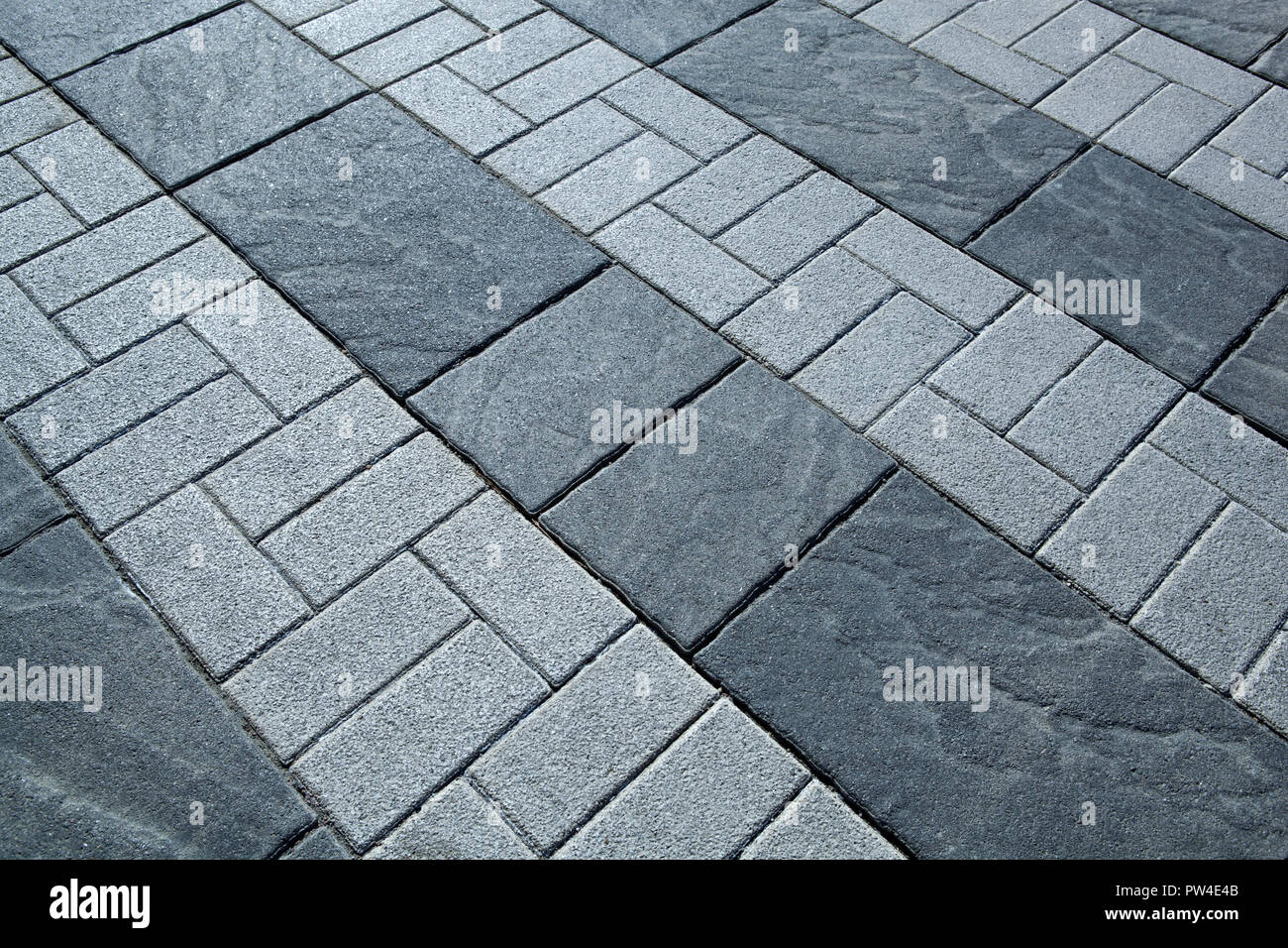 city rectangular gray paving tiles close up Stock Photo - Alamy