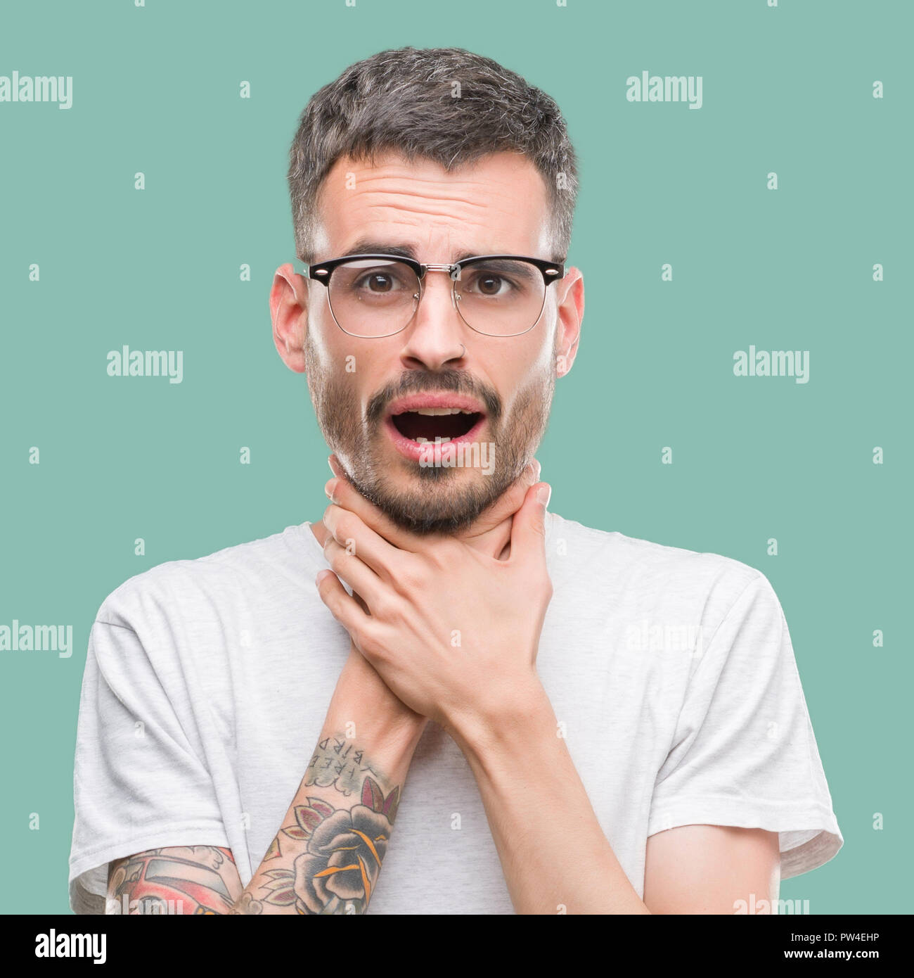 Man with tattooed neck hi-res stock photography and images - Alamy