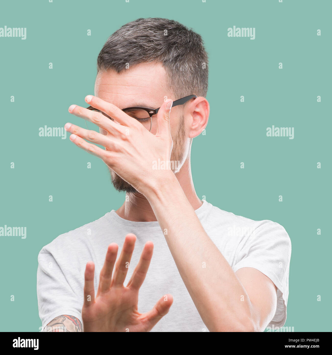 Embarrassed man hi-res stock photography and images - Alamy