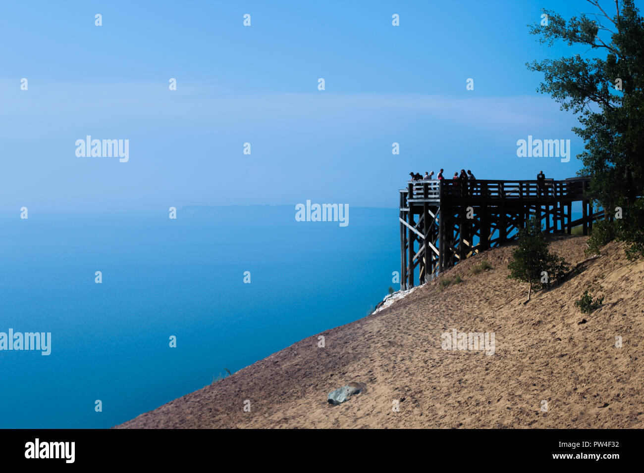 Lookout 9 at the National Lakeshore of Sleeping Bear Dunes along Pierce Stocking Scenic Drive in ...