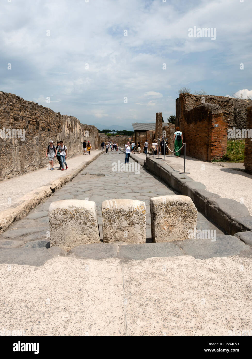 The ruins of Pompeii, destroyed by volcanic erruption of Mount Vesuvius ...