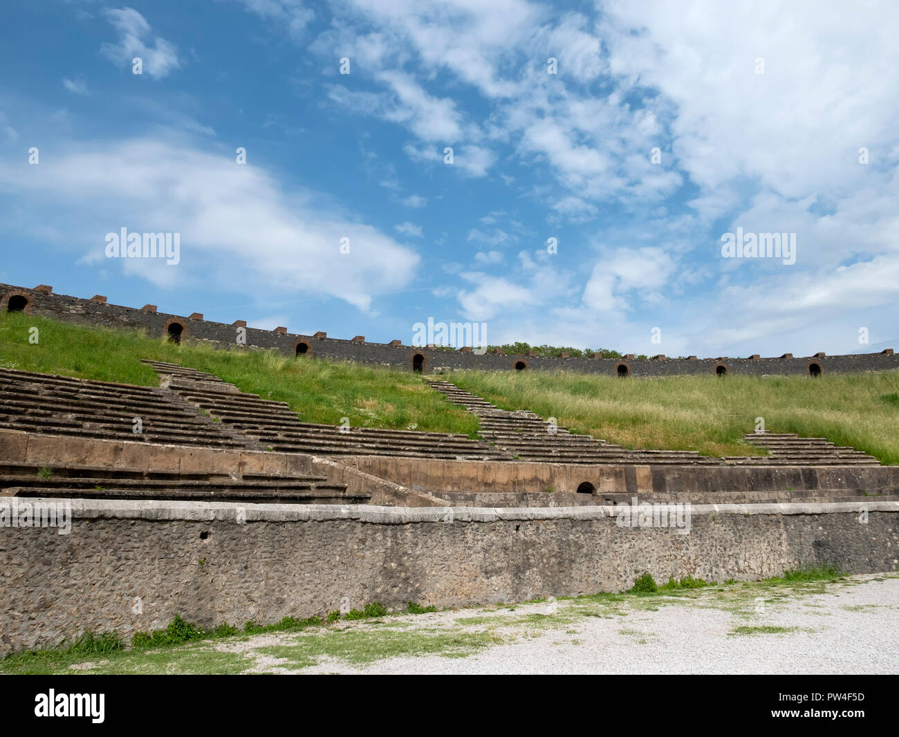 The Amphitheatre of Pompeii, destroyed by volcanic erruption of Mount ...