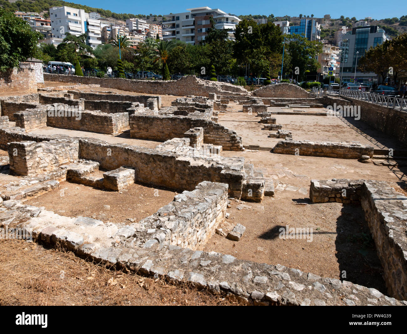Ruins of the old synagogue, Saranda, Vlore County, The Republic of ...