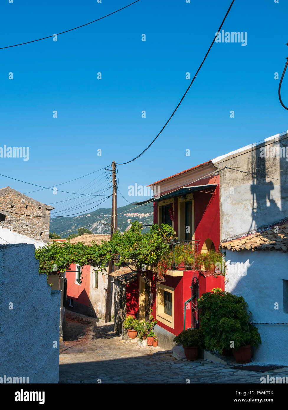 Liapades old village, Corfu, Ionian Islands, Greece Stock Photo - Alamy