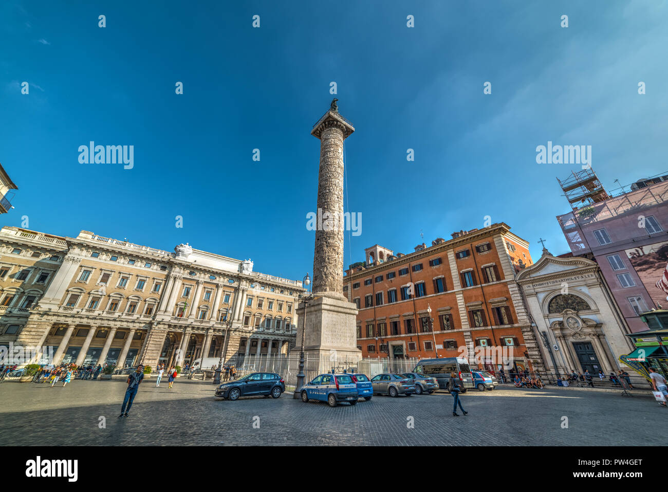 Rome, Italy - October 13, 2017: Piazza Colonna on a clear day Stock ...