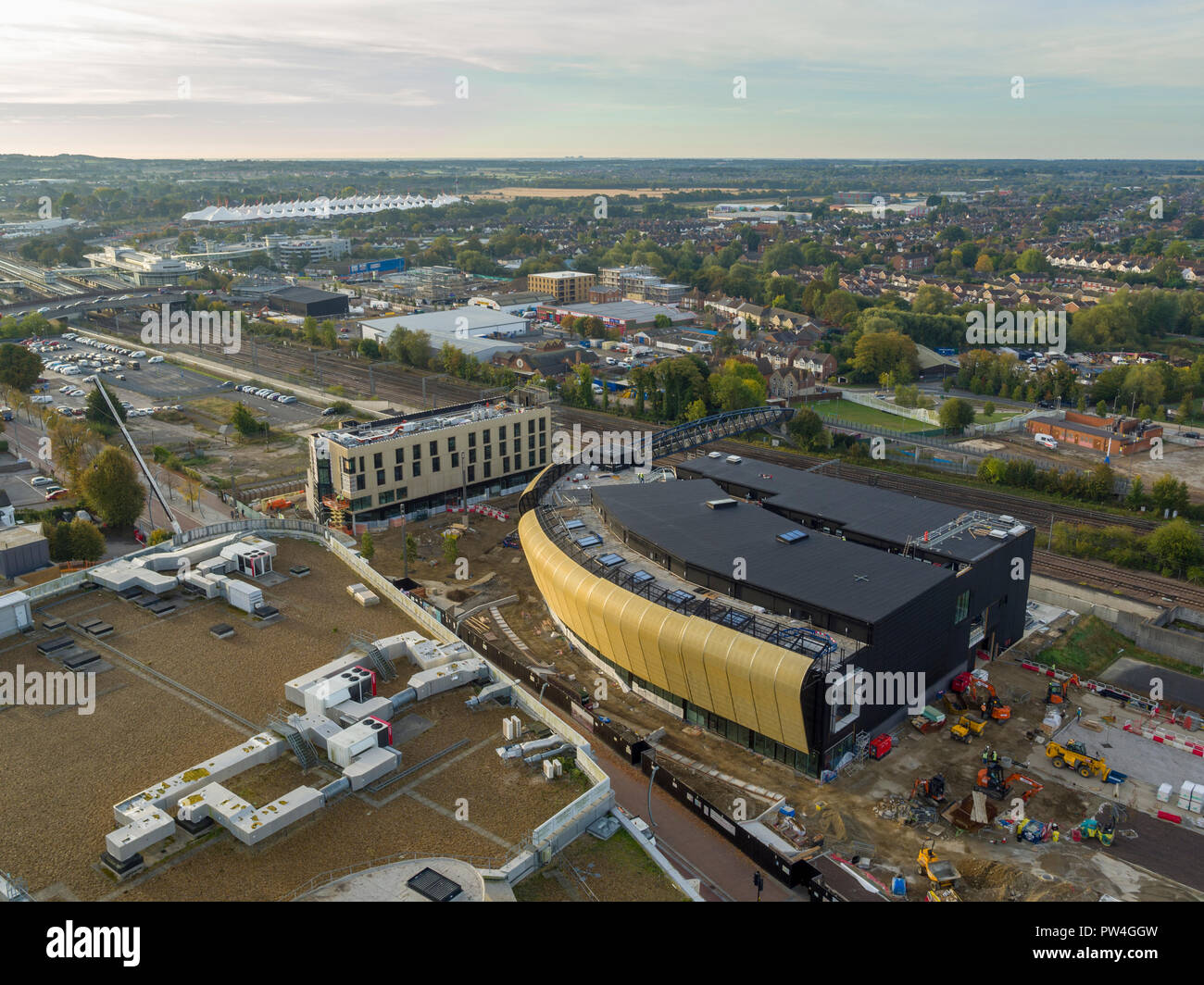 Aerial View Of Elwick Place, Ashford, Kent, UK Stock Photo - Alamy
