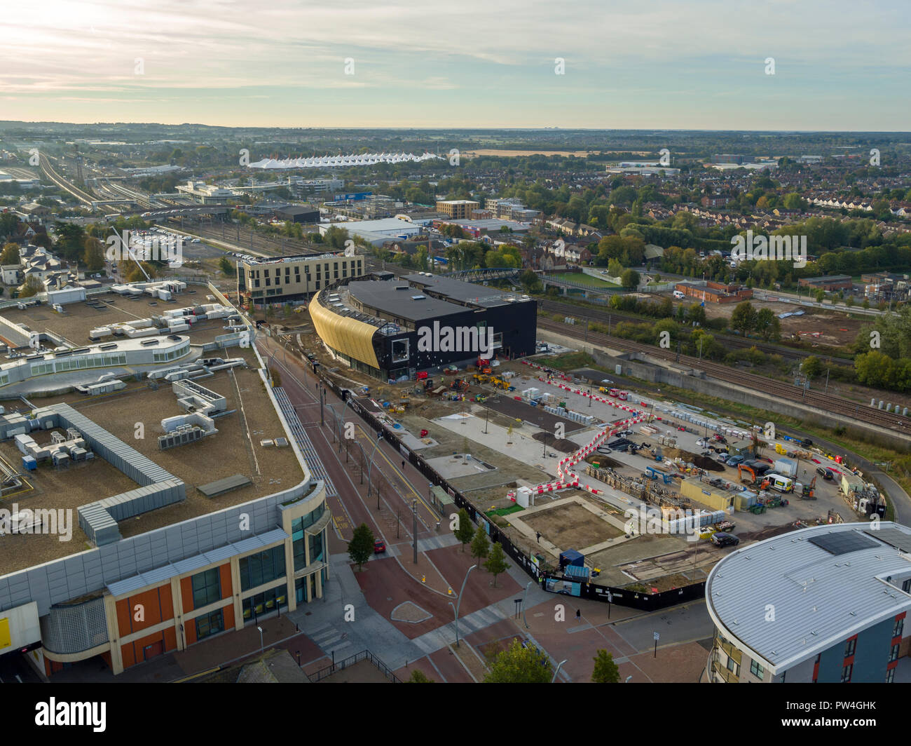 Aerial View Of Elwick Place, Ashford, Kent, UK Stock Photo - Alamy