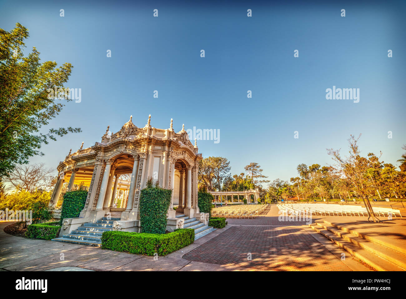 Spreckels organ pavilion detail balboa hi-res stock photography and ...