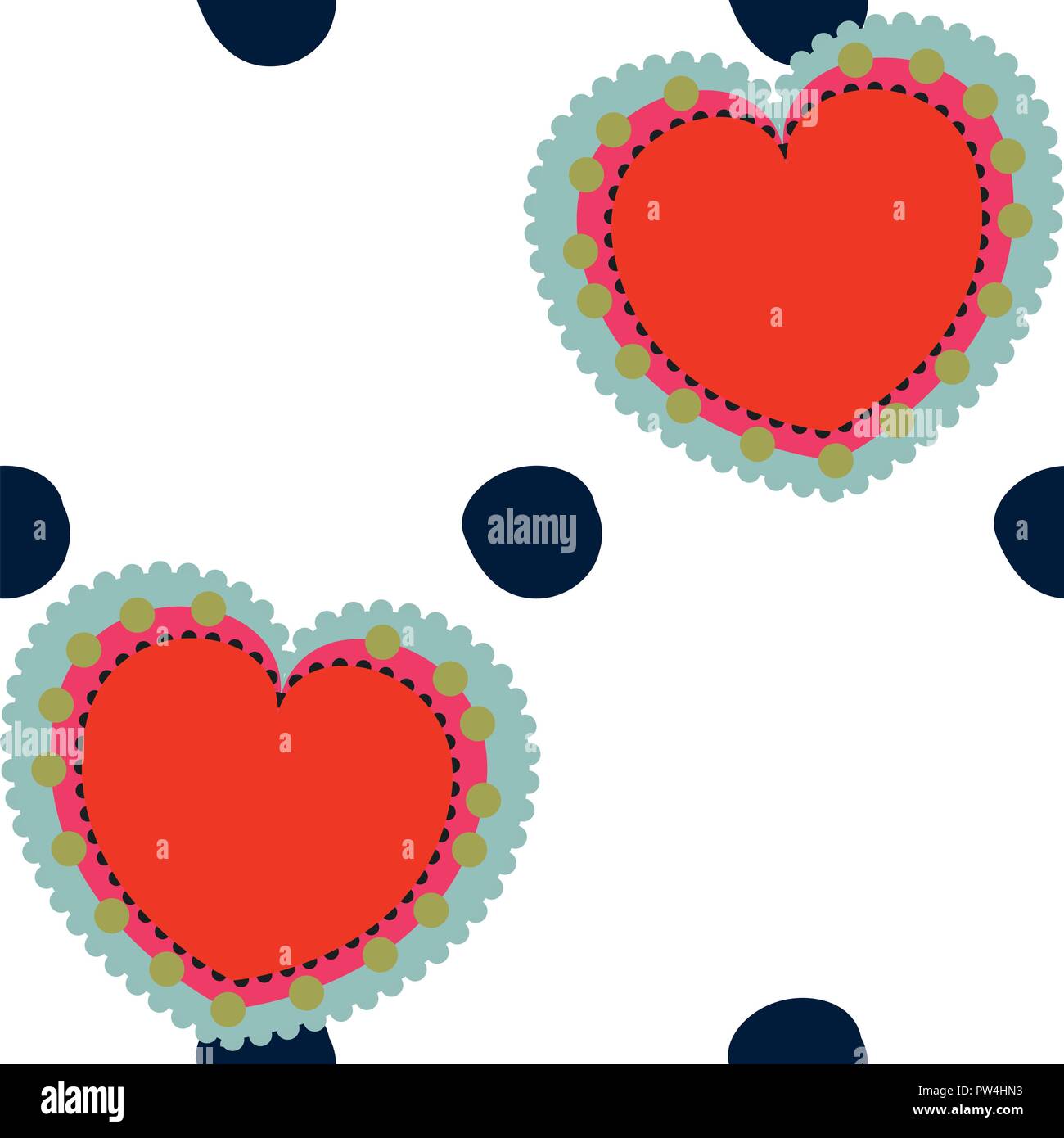 Polka Dot Heart Clipart