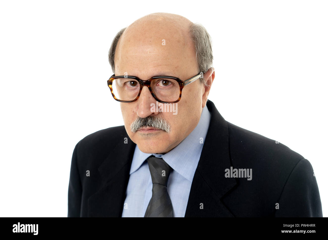 60s senior businessman boss furious with angry face and gesturing upset ...