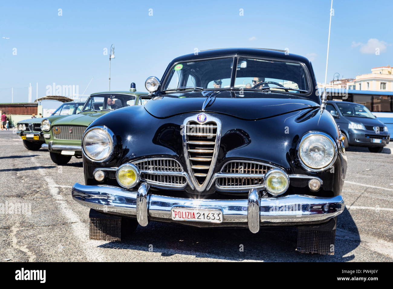 Rome,Italy - September 30, 2018: A beautiful vintage Alfa Romeo car ...