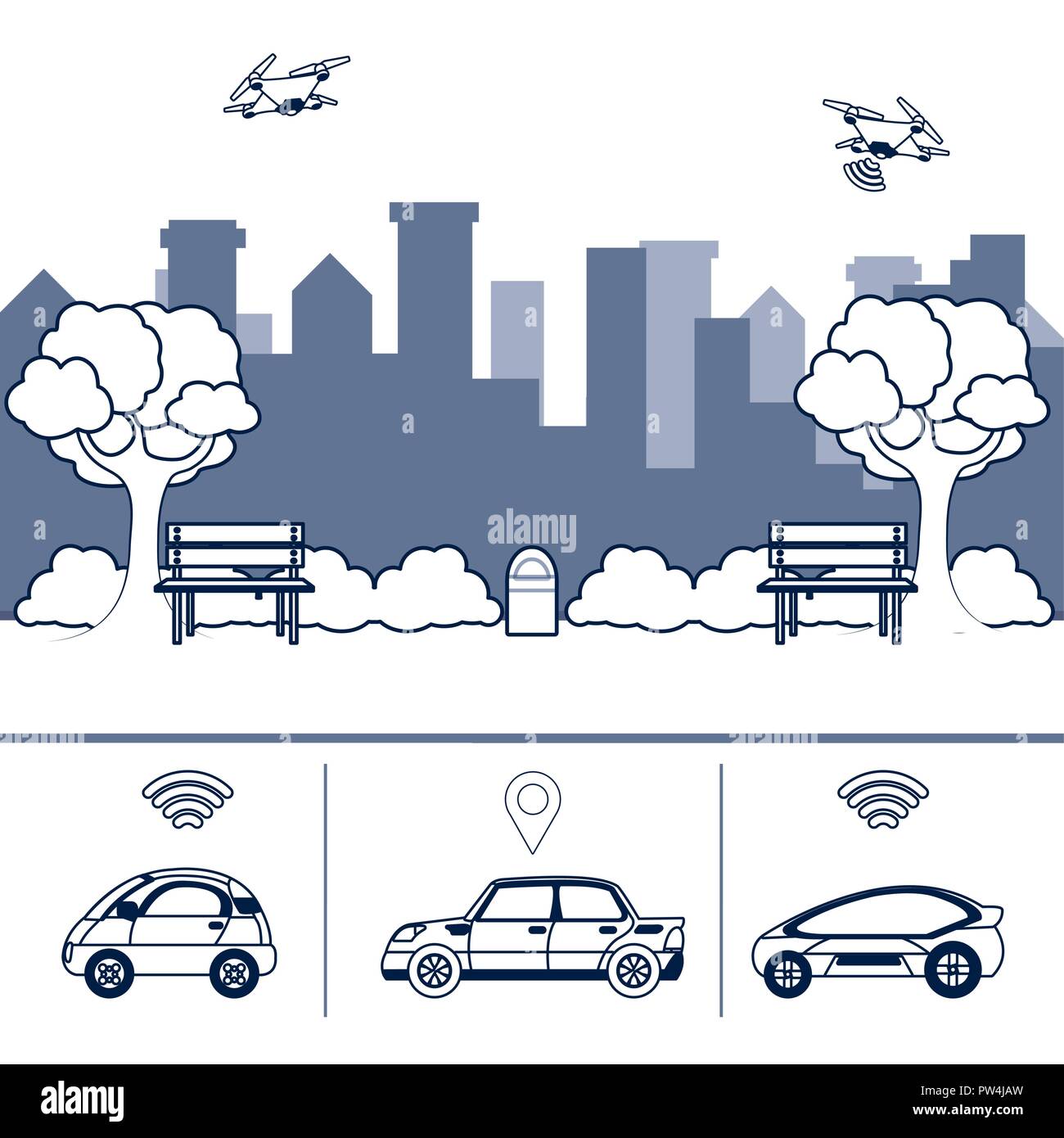 Car tracking urban Stock Vector Images - Alamy