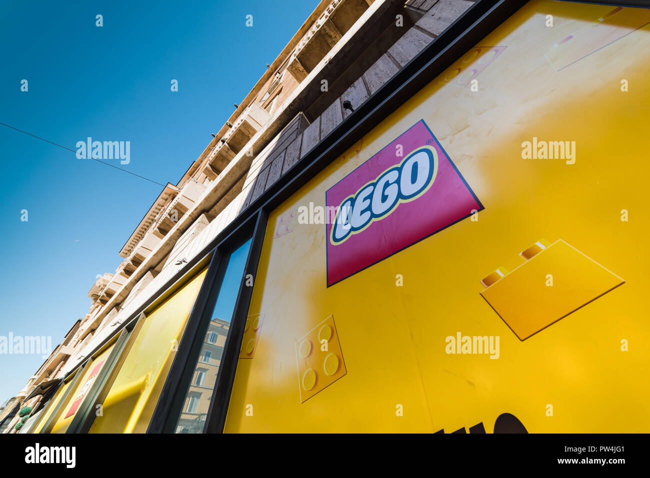 Rome, Italy - October 13, 2017: Close up of Lego Store sign Stock Photo ...