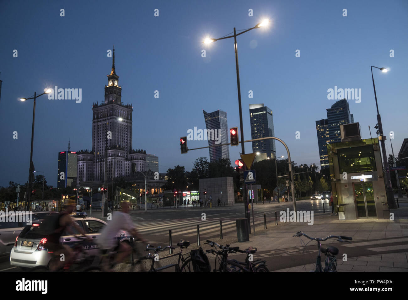 Central Warsaw with the Communist built Palace Of Culture on the left ...