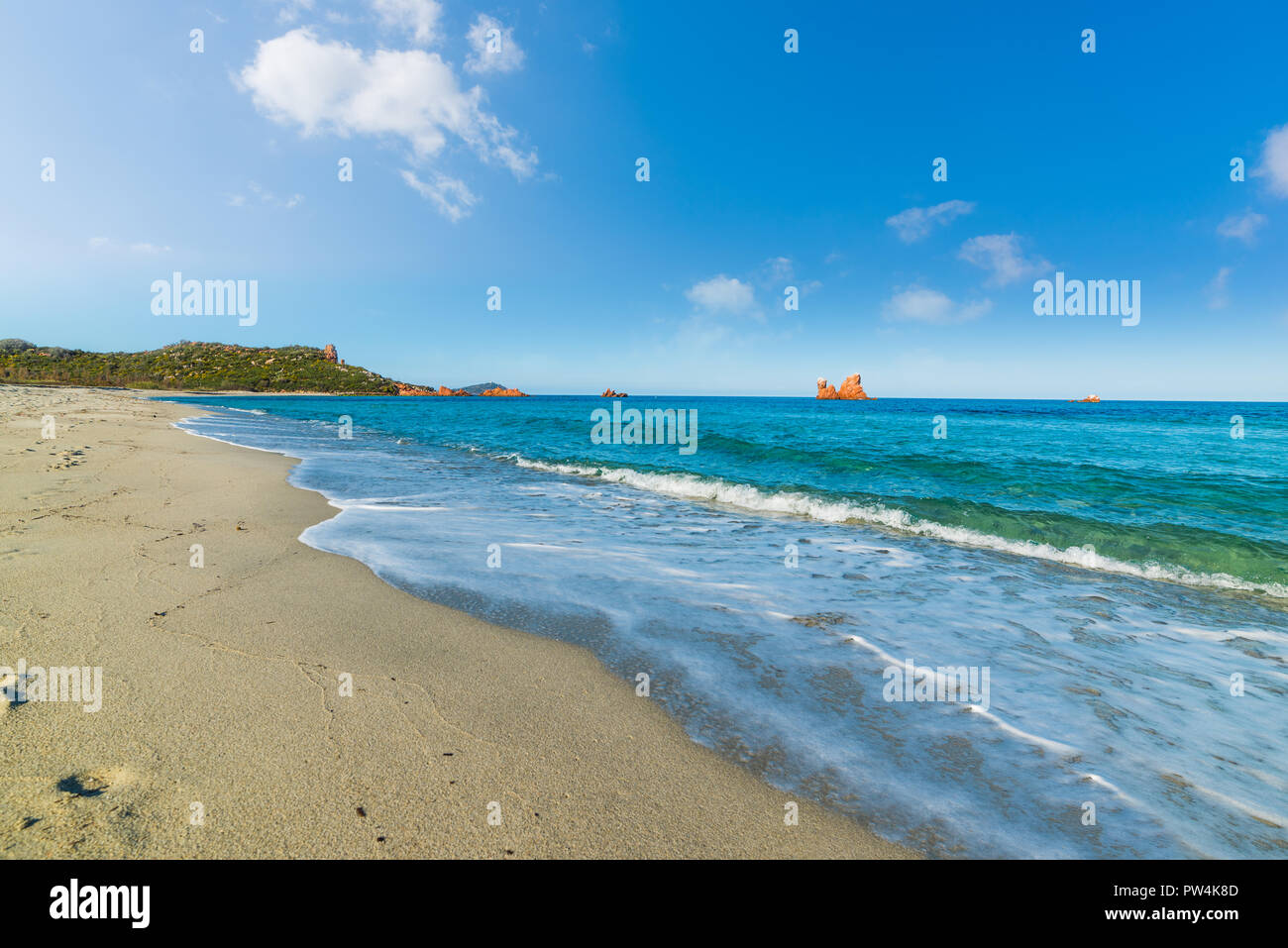 Cea beach under a blue sky, Sardinia Stock Photo - Alamy