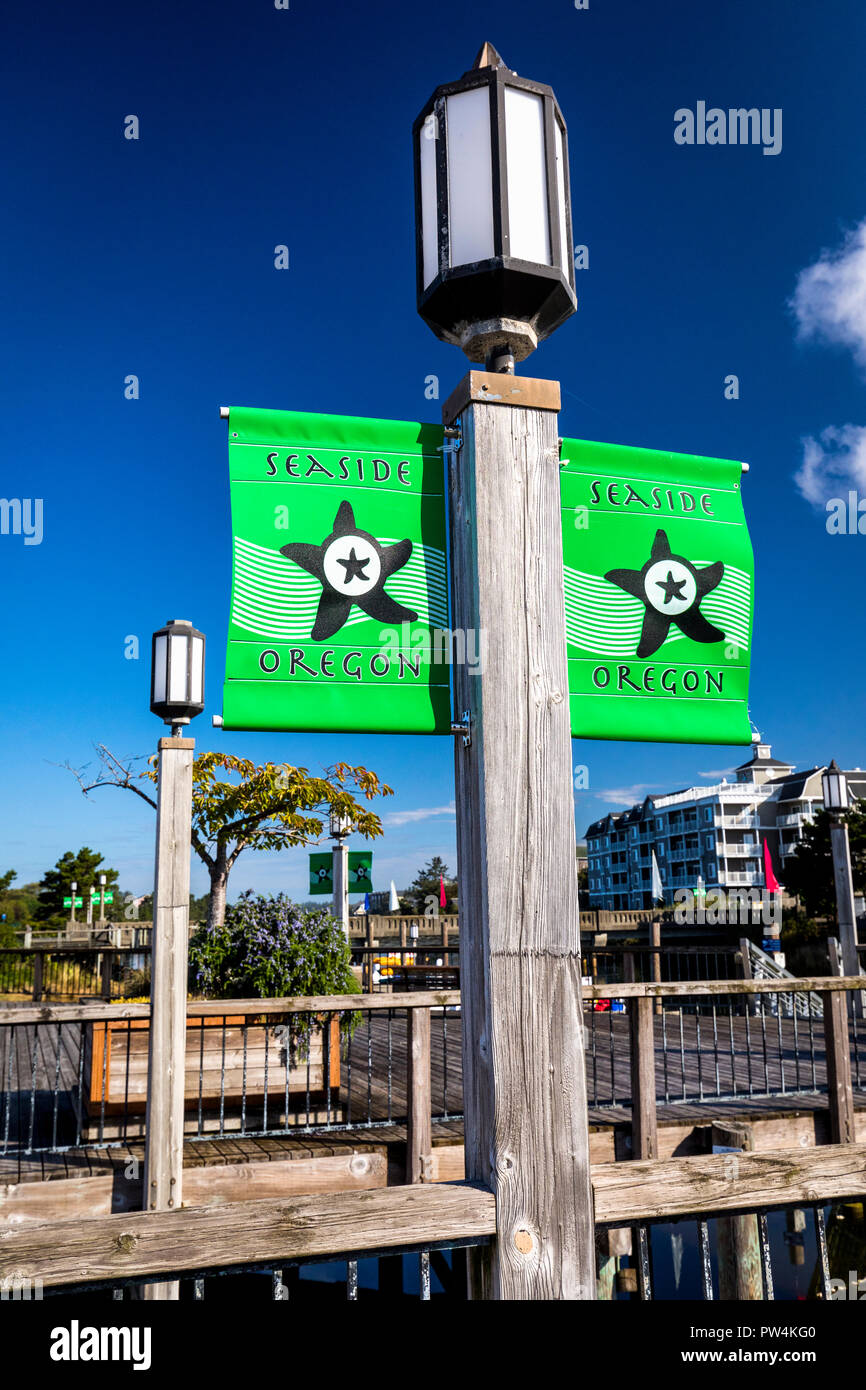 The docks and river promenade of Seaside, Oregon, USA Stock Photo - Alamy