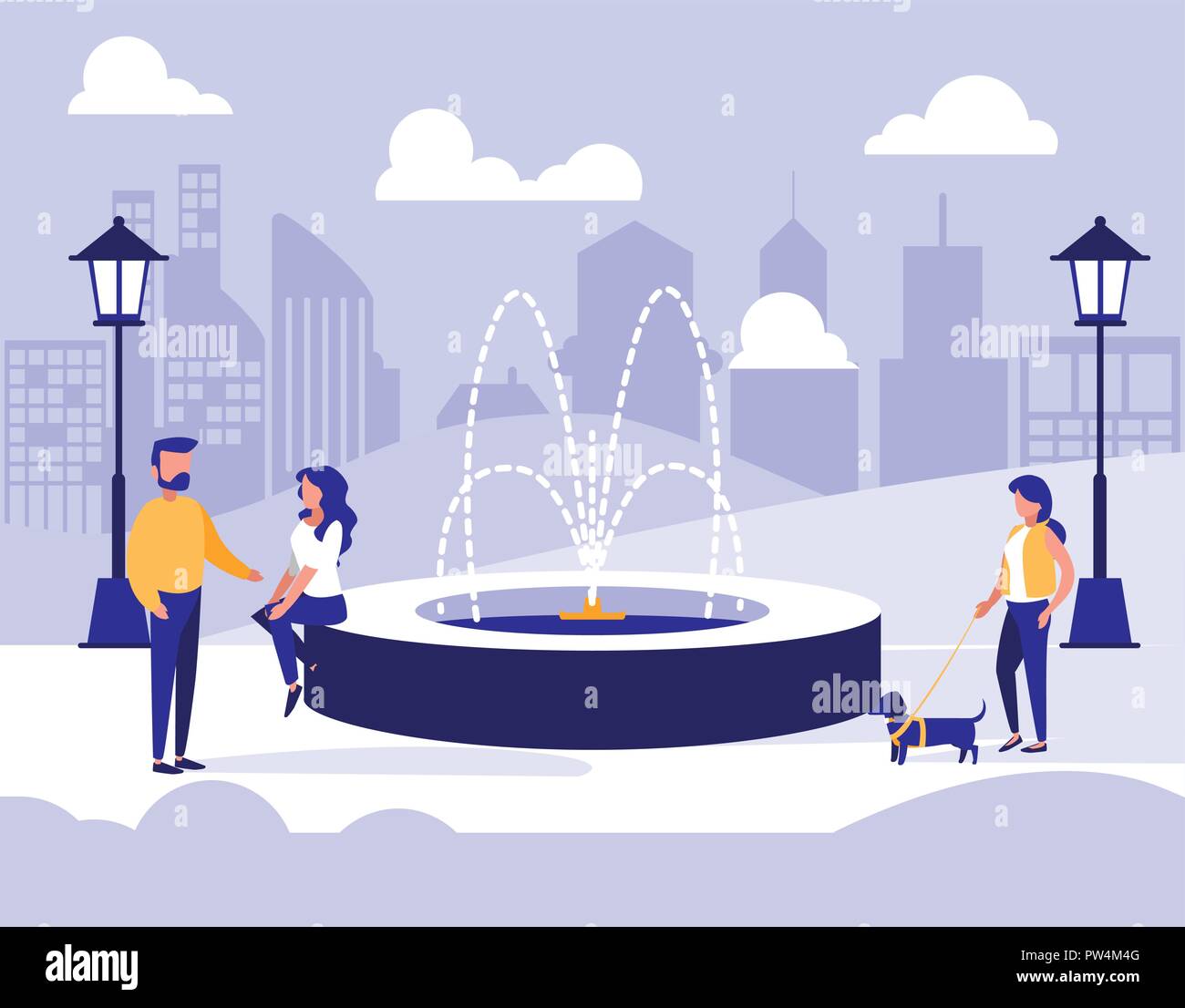 people in park avatar character vector illustration design Stock Vector ...