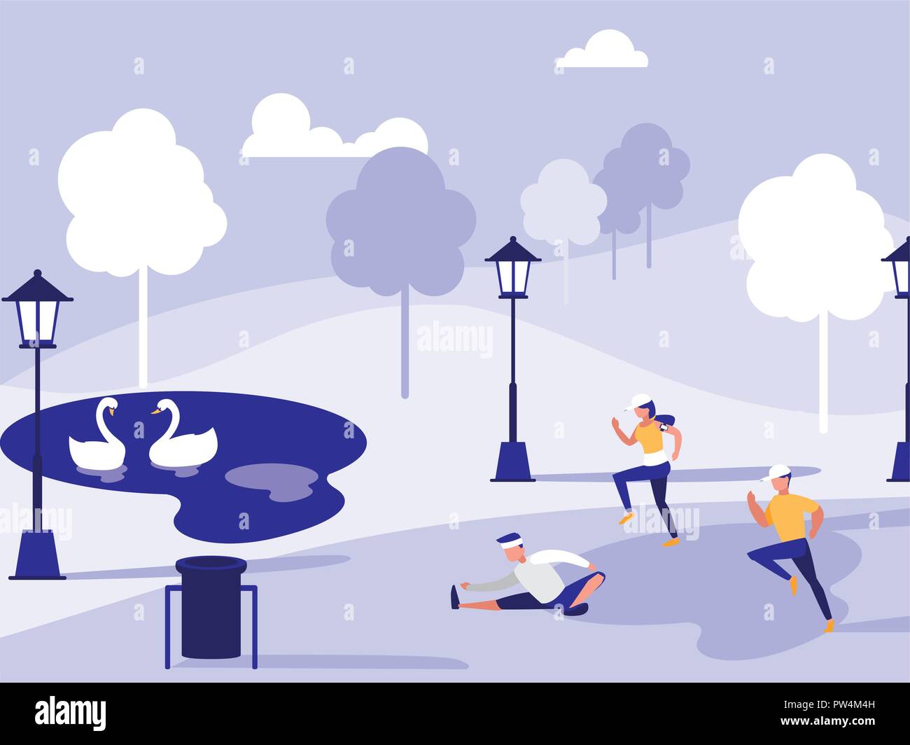 people in park avatar character vector illustration design Stock Vector ...