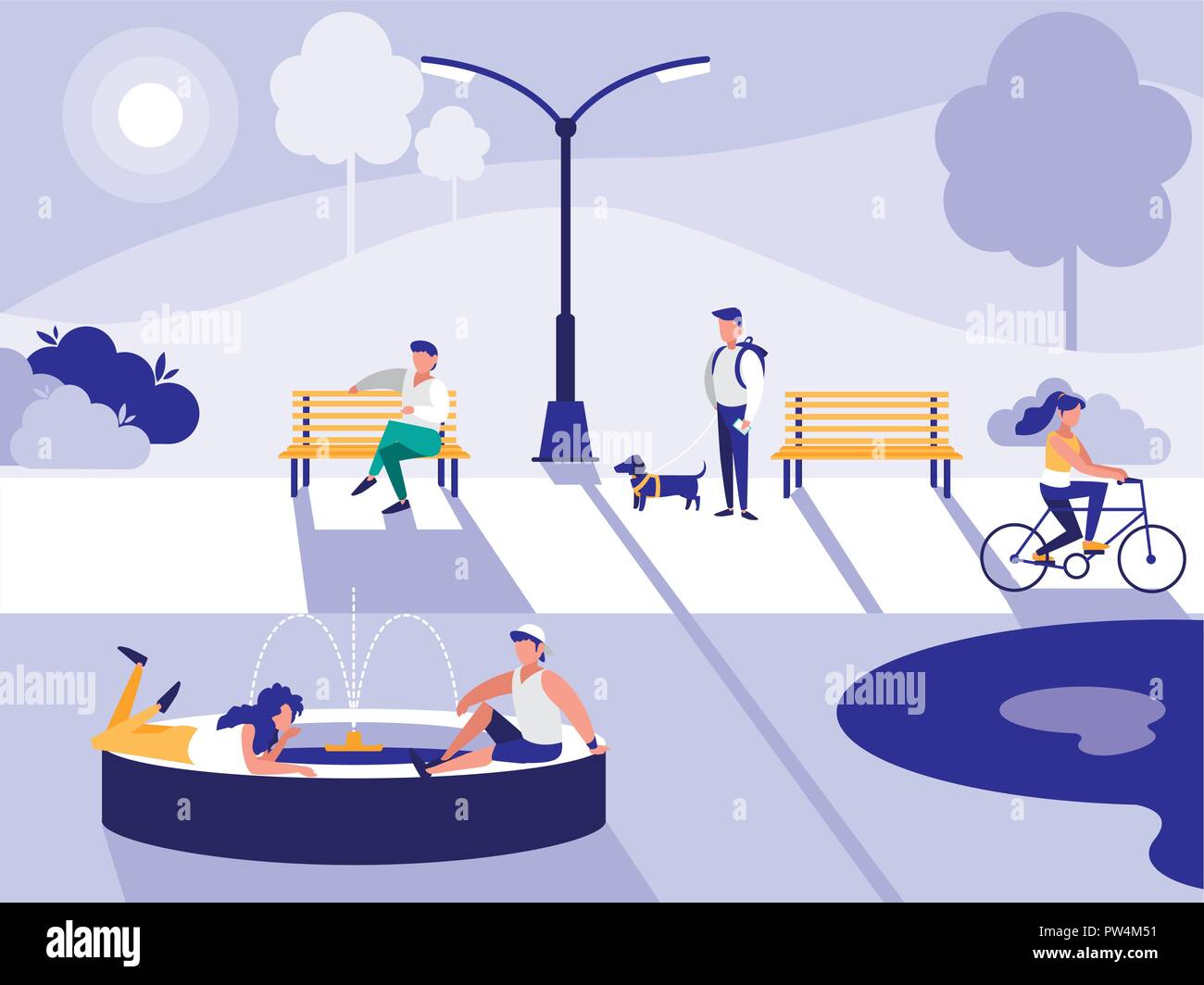 people in park avatar character vector illustration design Stock Vector ...