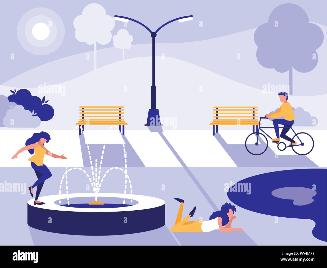 people in park avatar character vector illustration design Stock Vector ...