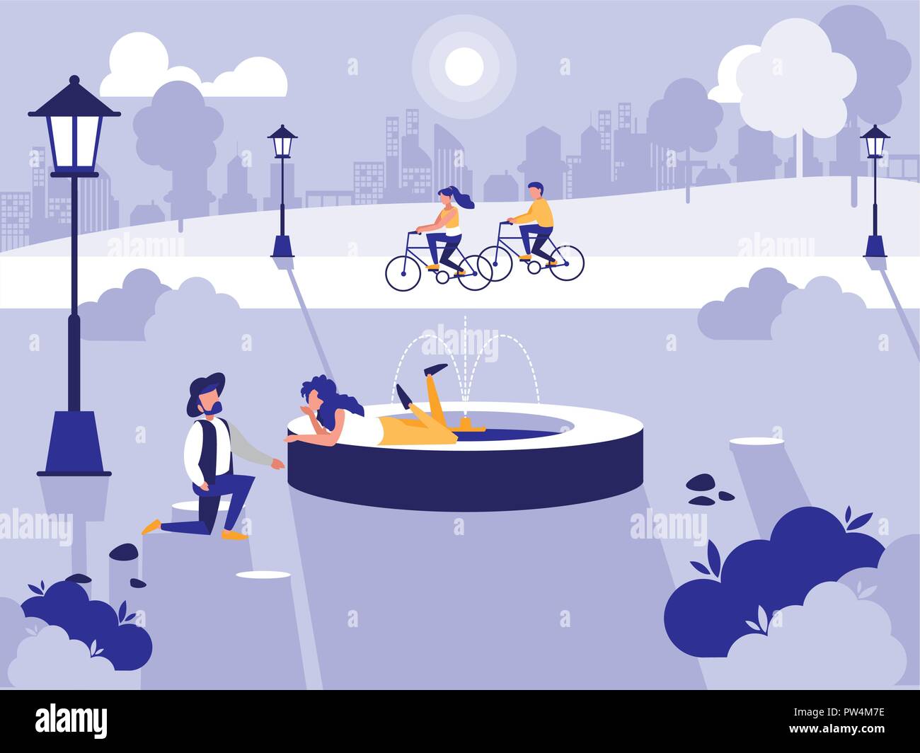 people in park avatar character vector illustration design Stock Vector ...