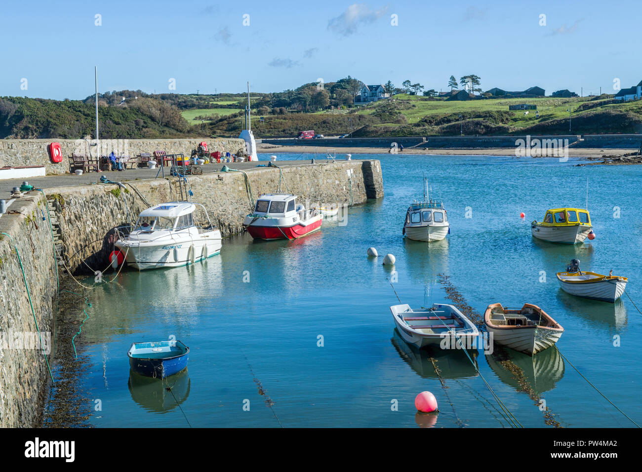 Harbour at Cemaes Bay Anglesey North Wales Stock Photo - Alamy