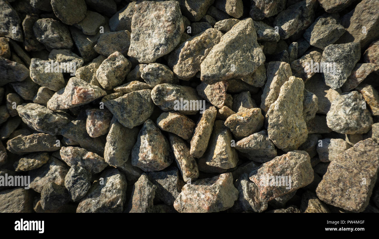 Crushed broken stone breakstone texture and background Stock Photo - Alamy