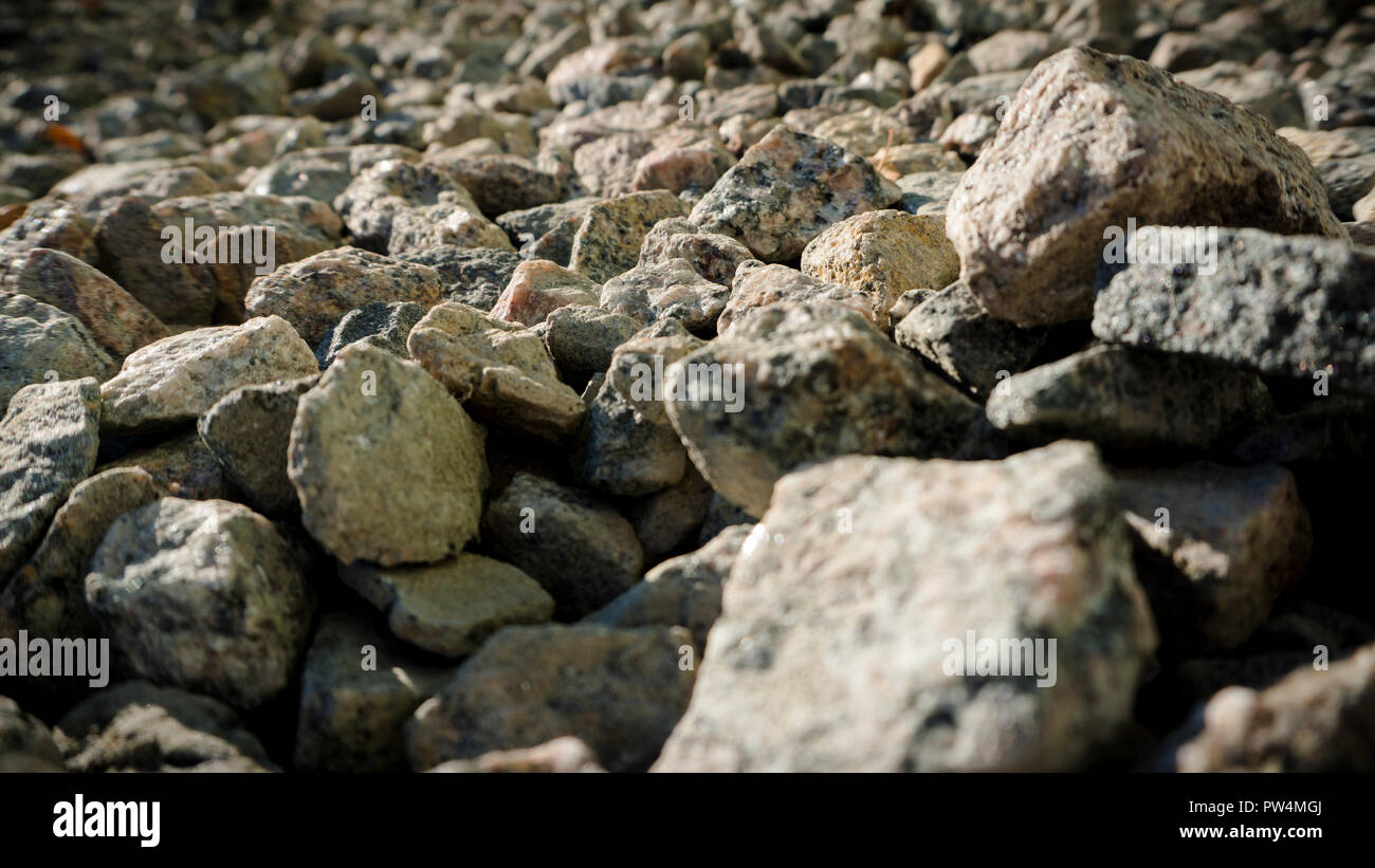 Crushed broken stone breakstone texture and background Stock Photo - Alamy