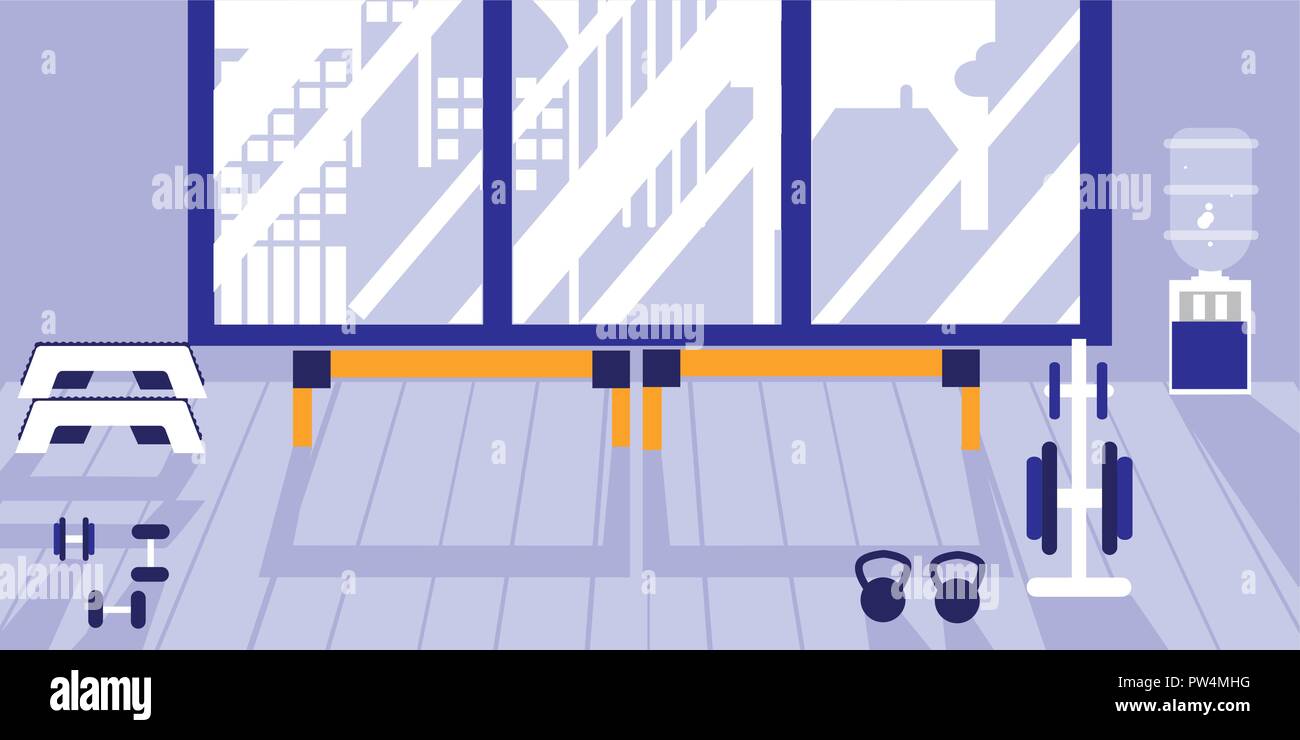 area for weightlifting in sport gym vector illustration design Stock ...