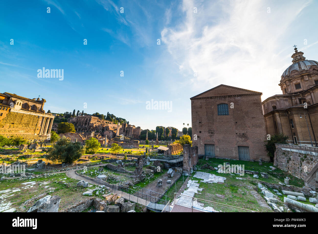 World famous Imperial Fora in Rome at sunset Stock Photo - Alamy