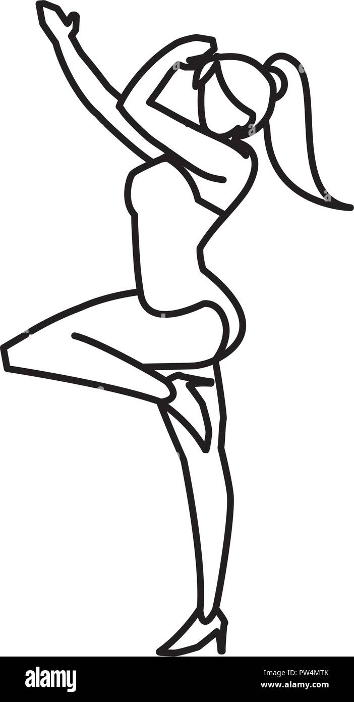 dancing girl icon over background, vector illustration Stock Vector ...