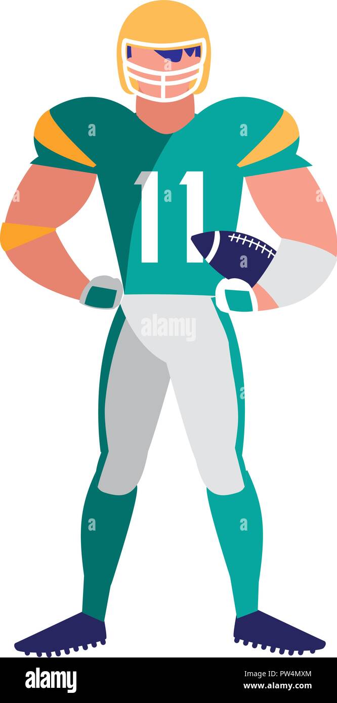 american football player over white background, colorful design. vector ...