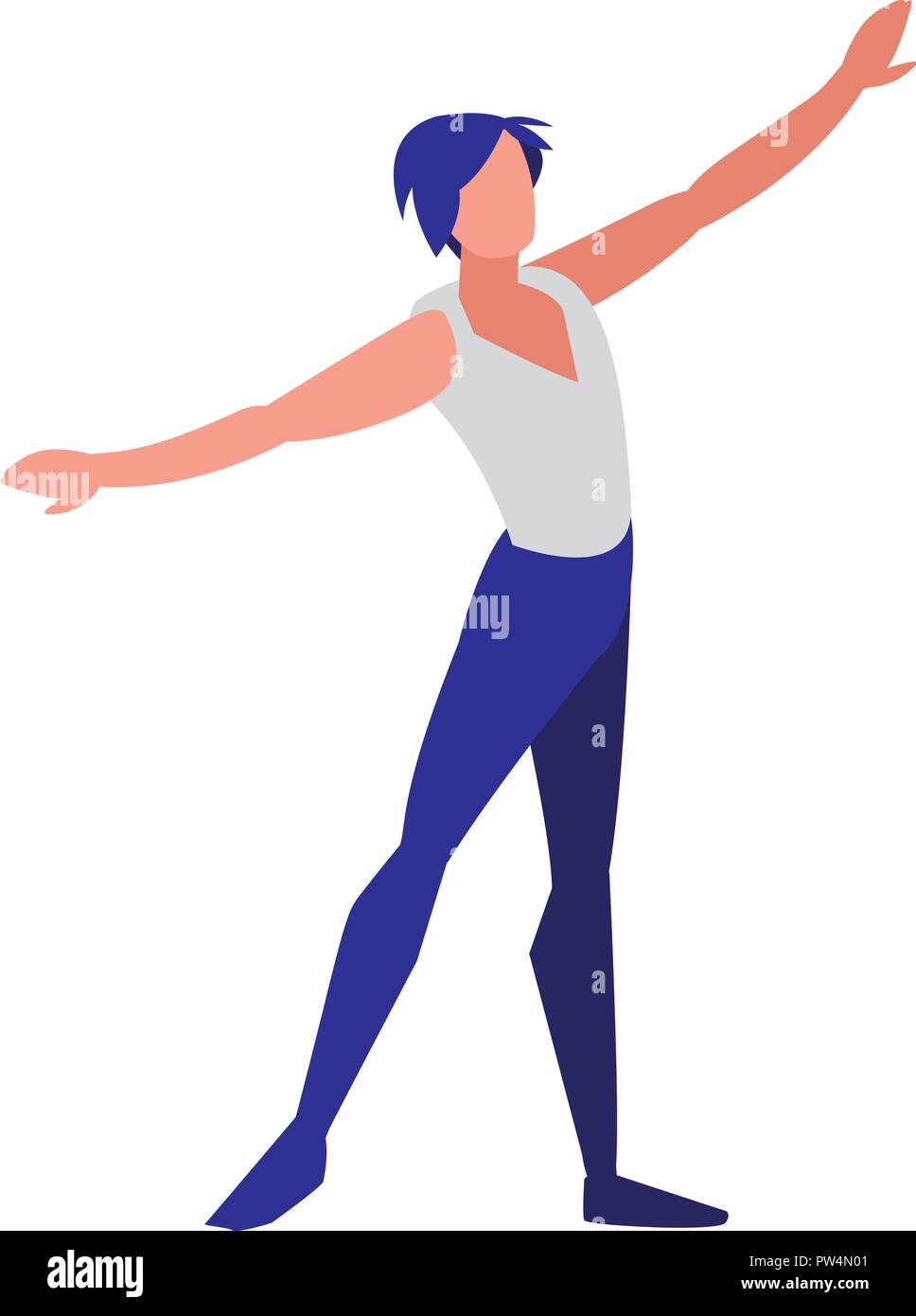 avatar ballet male dancer over white background, vector illustration ...