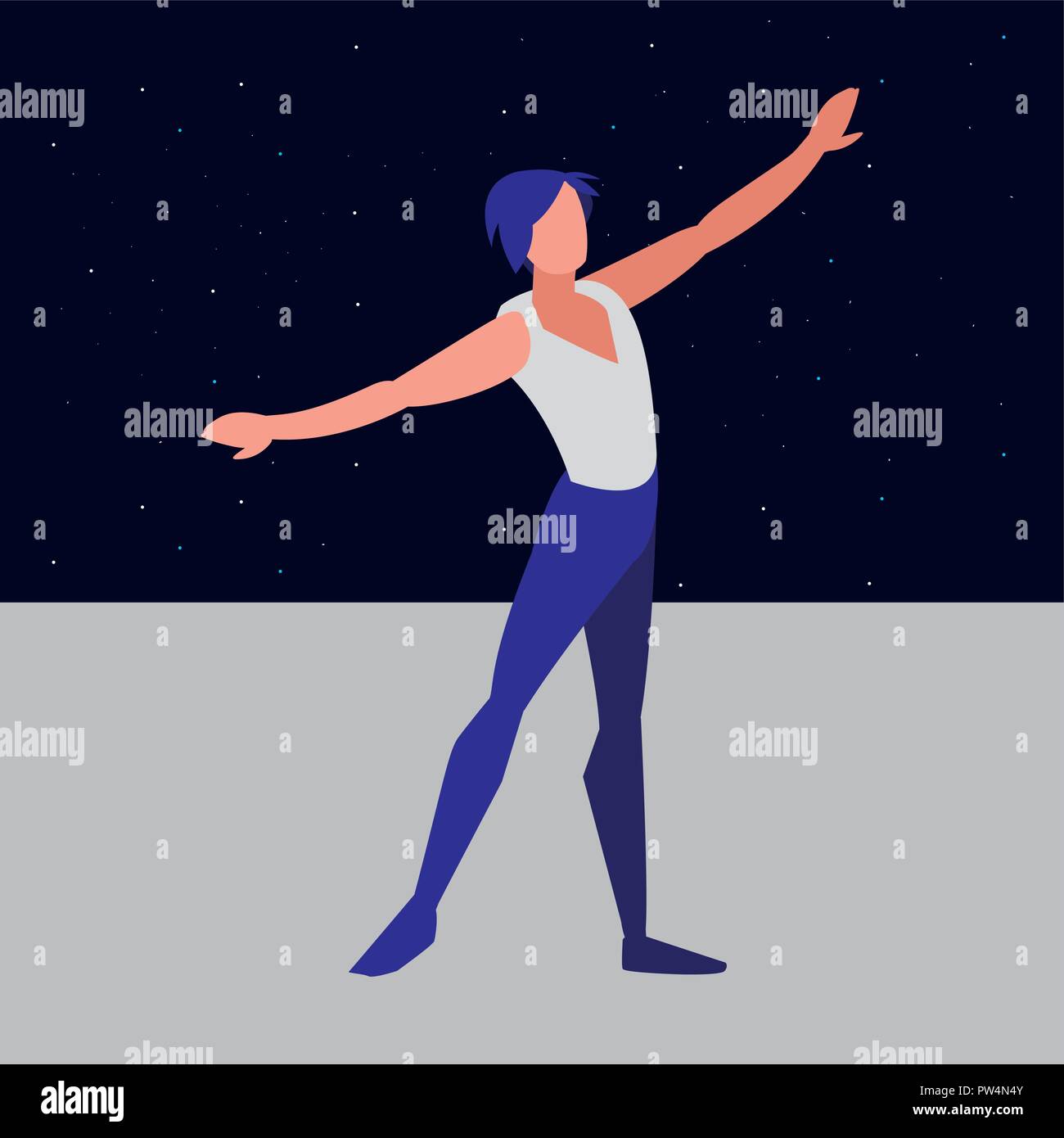 avatar ballet male dancer over colorful background, vector illustration ...