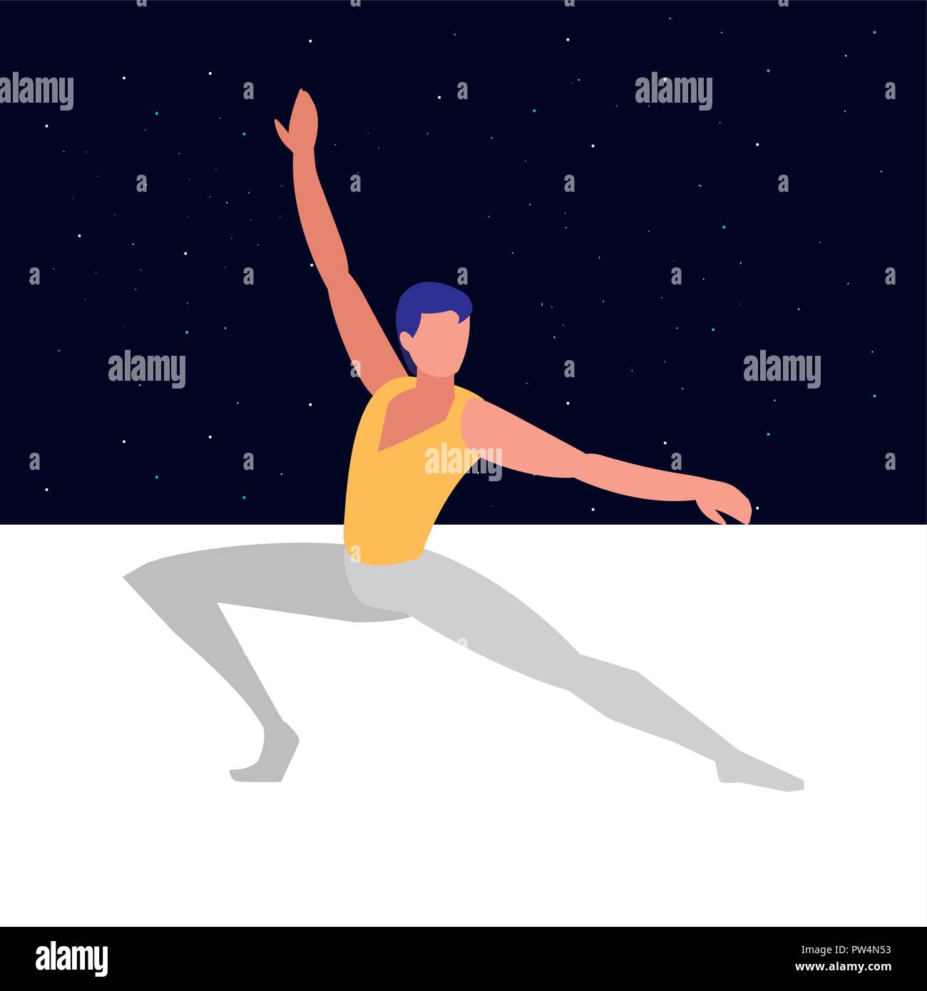 avatar ballet male dancer over colorful background, vector illustration ...