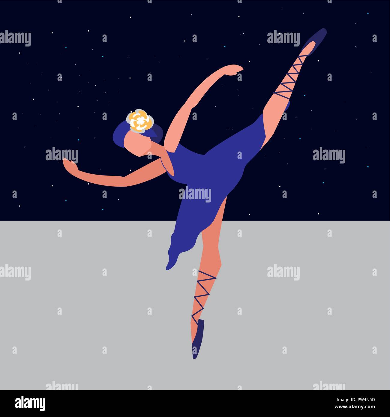 avatar ballet dancer icon over colorful background, vector illustration ...
