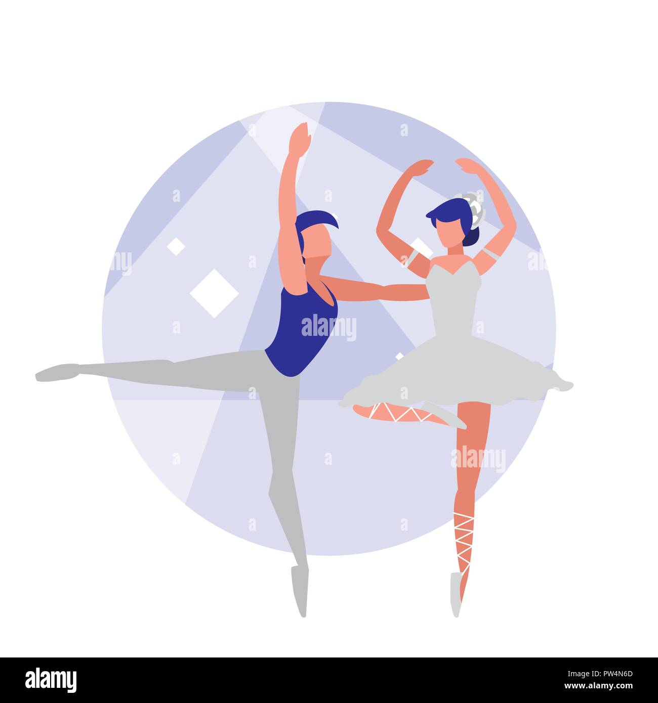 avatar ballet couple of dancers dancing over white background, colorful ...