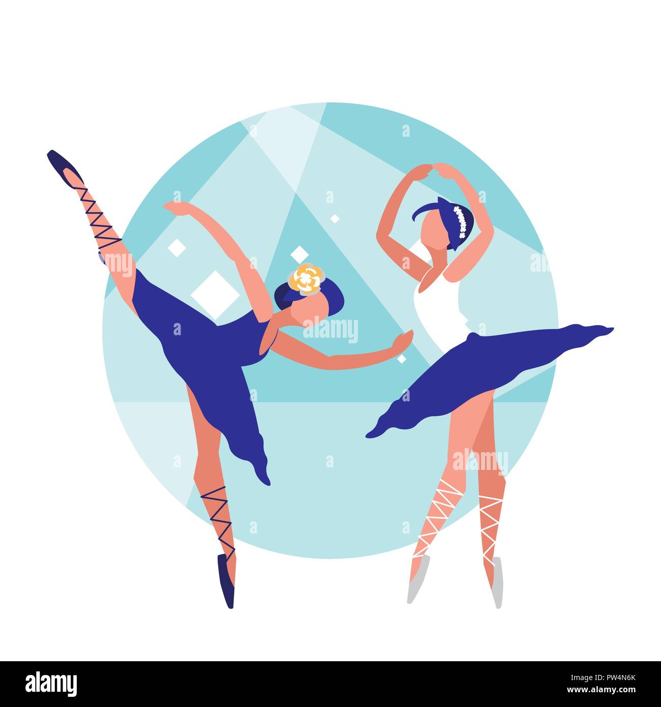 avatar ballet dancers dancing over white background, vector ...