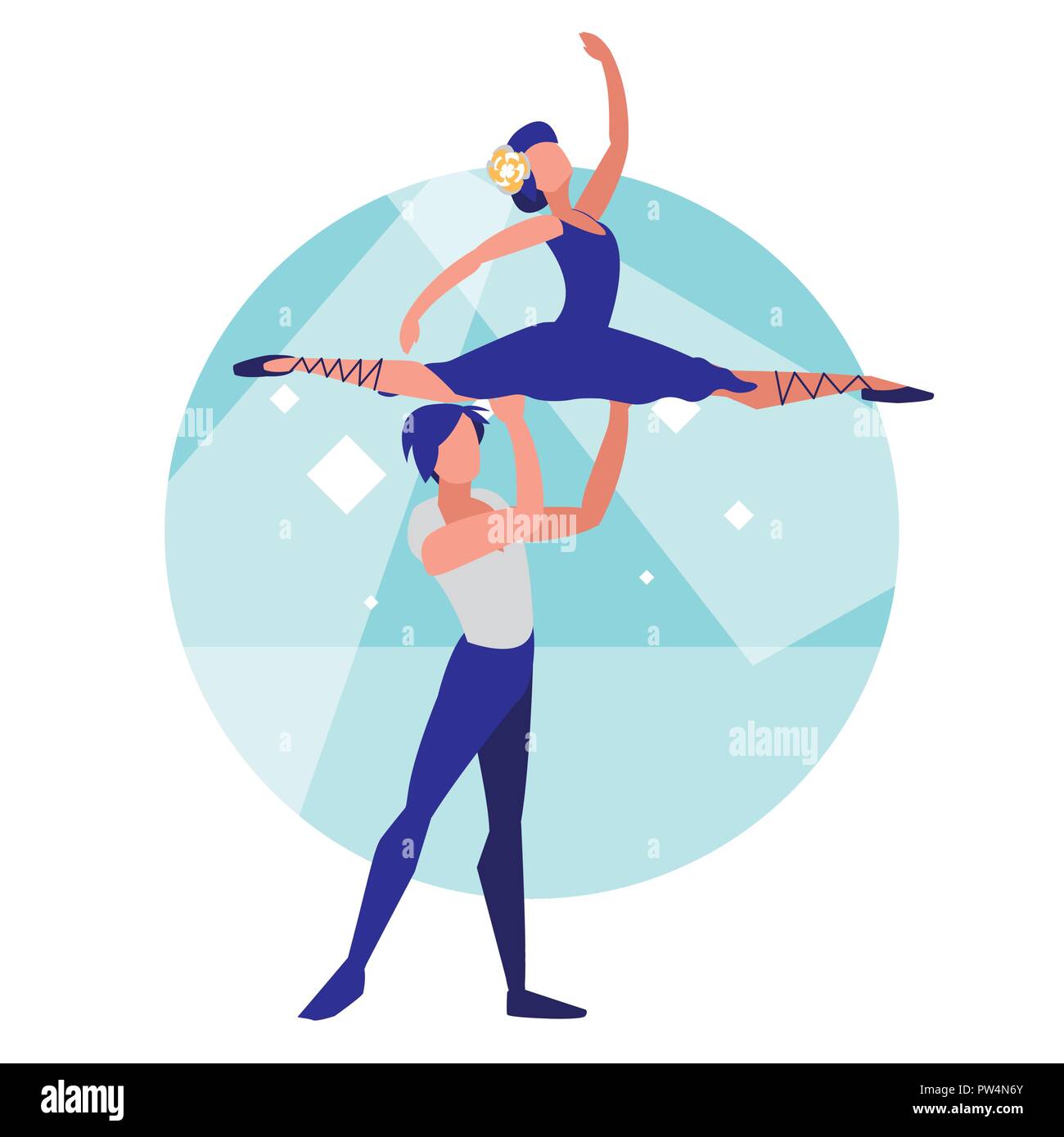 avatar ballet couple of dancers dancing over white background, colorful ...