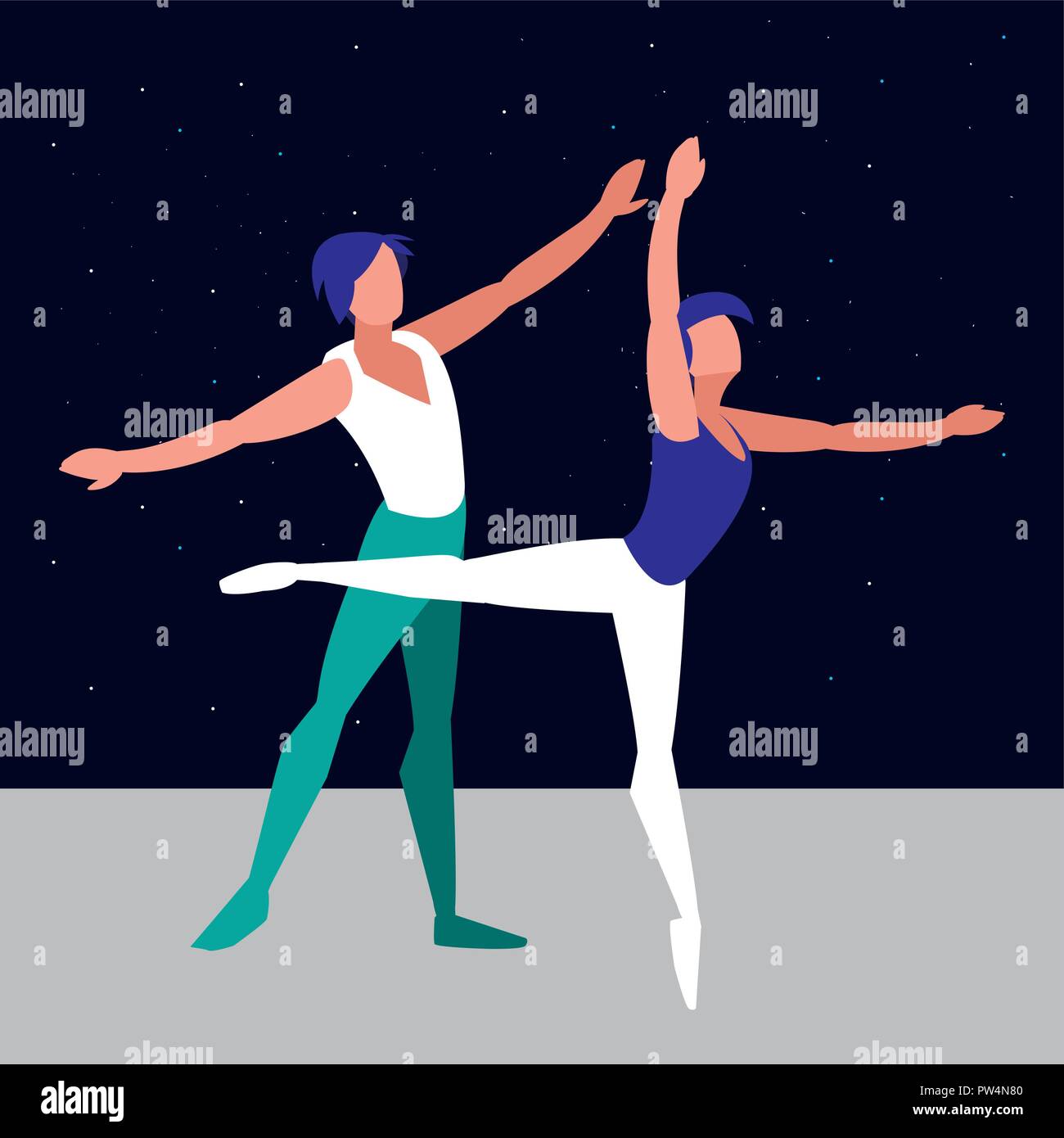 avatar ballet couple of dancers dancing over colorful background ...